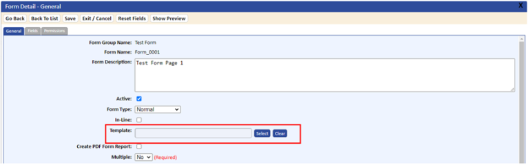 Adding the Template to the Form - TMS Academy